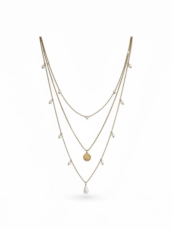 Jewelry | Sj Gold Layered Pearl Coin Necklace Genuine Freshwater Pearls ...